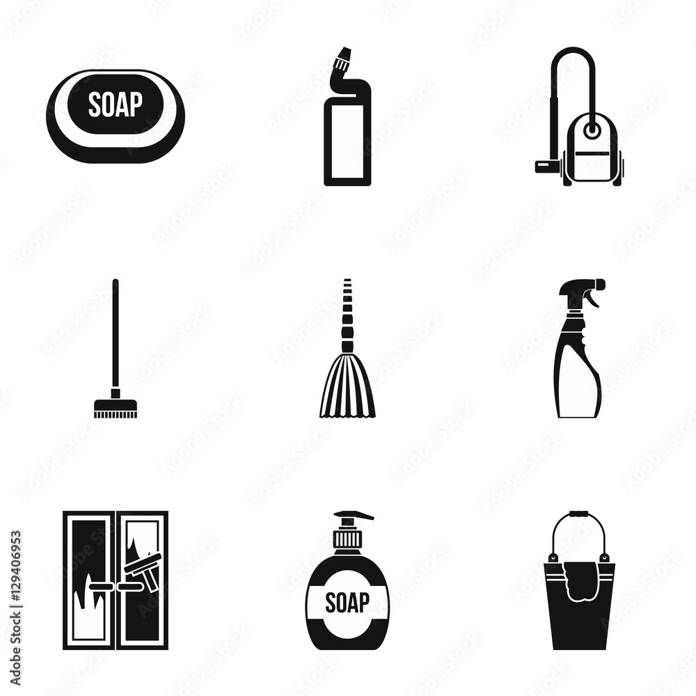 Cleansing icons set. Simple illustration of 9 cleansing vector icons ...