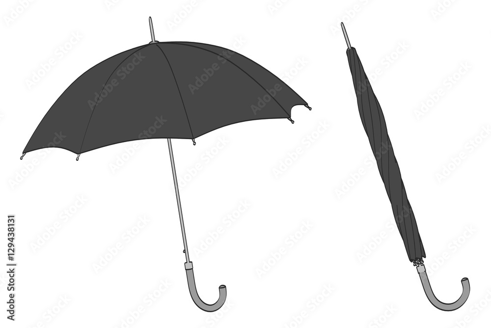 2d cartoon illustration of umbrella Stock Illustration | Adobe Stock
