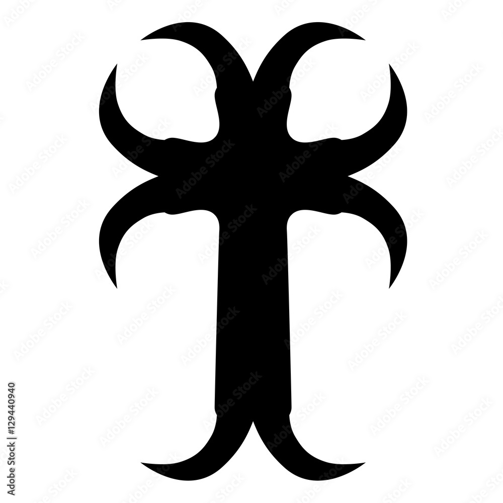 Tattoo tribal cross designs. Isolated vector sketch of a tattoo. Art ...