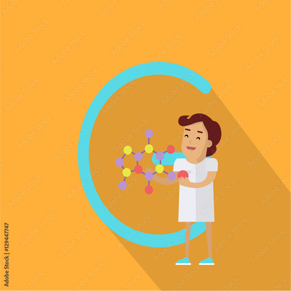 C Letter and Scientist with Chemical Compound Stock Vector | Adobe Stock