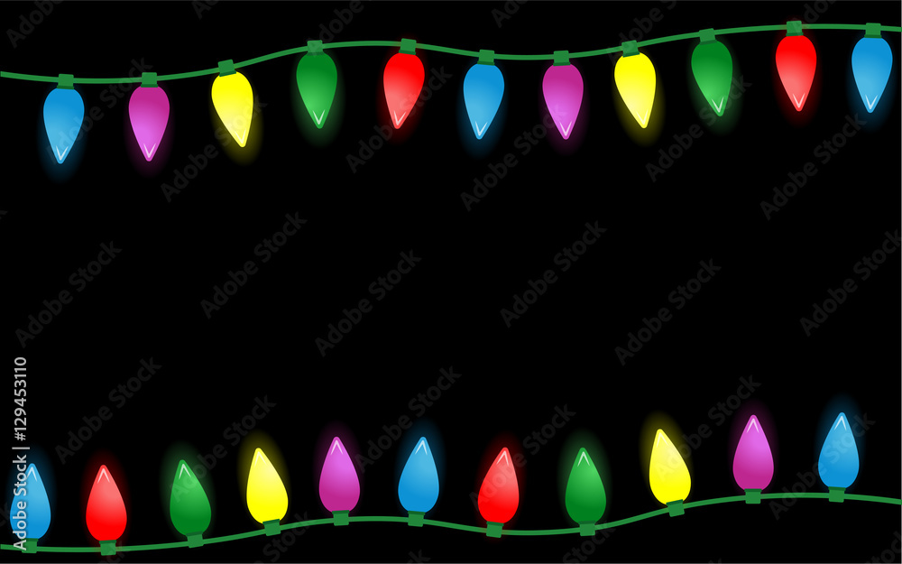 Christmas Lights Cartoon Border