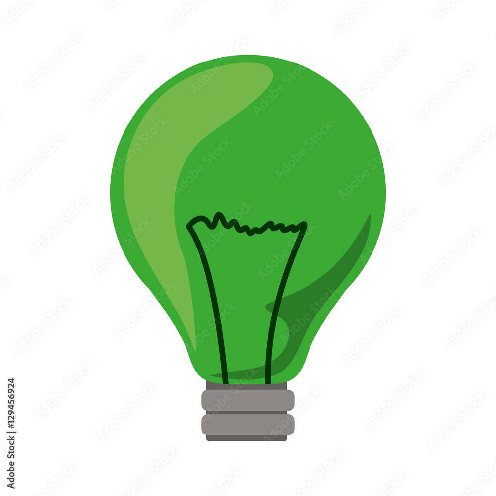 green light bulb icon with filaments vector illustration Stock Vector ...
