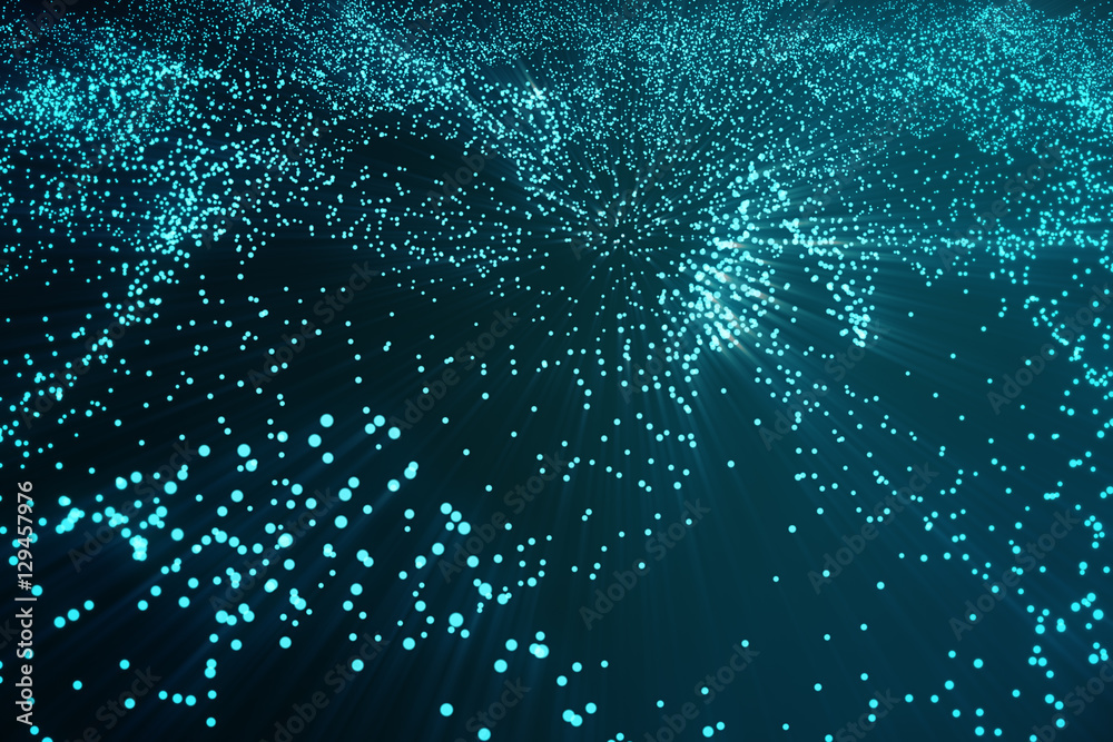 3d Rendering Abstract Polygonal Low Poly Wave Background With Connecting Dots And Lines