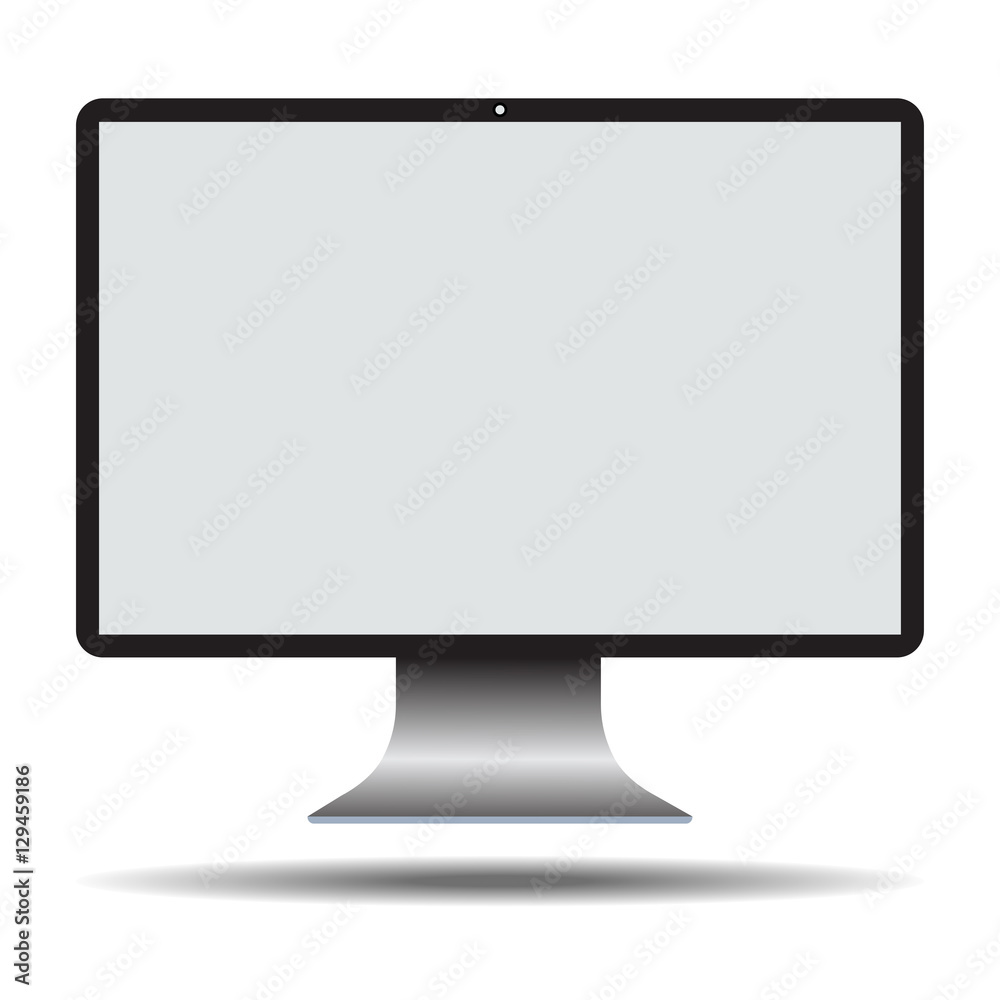 Vector modern computer monitor display with blank screen isolated on ...