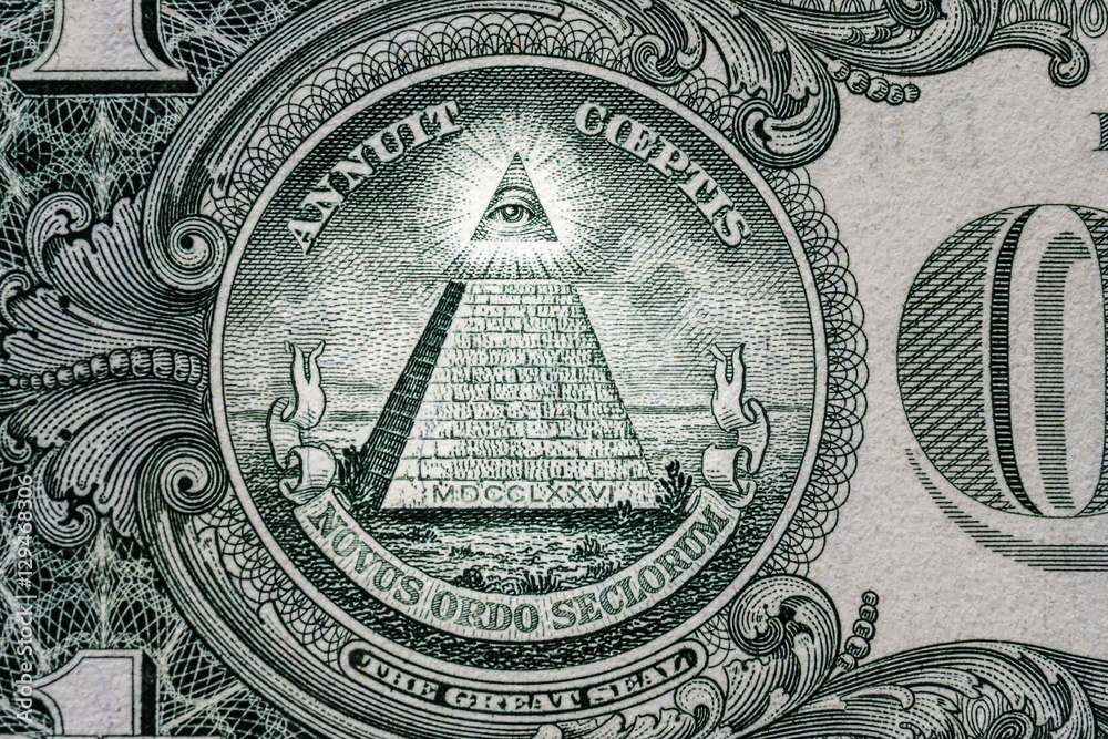 Poster all-seeing eye. Masonic sign. Mason symbol. 1 one dollar. – Wall ...