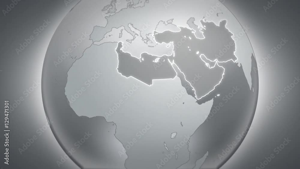 Spinning Earth with Middle East country maps. Stock Video | Adobe Stock