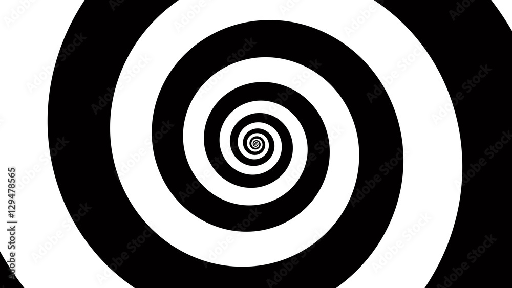 Black and white spiral Optical illusion illustration, abstract ...