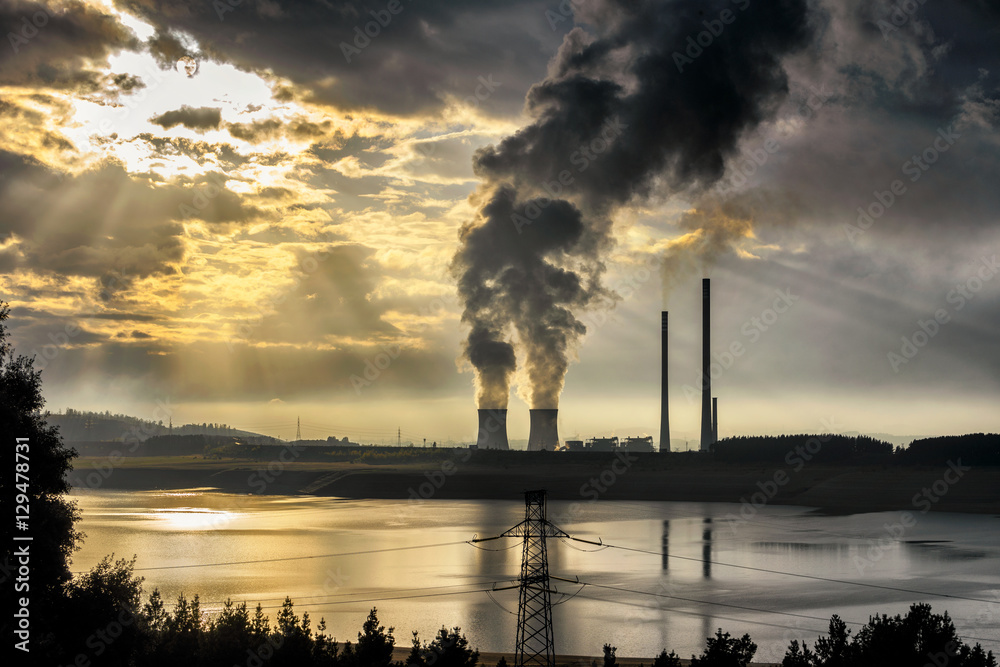 Air pollution and contamination created by coal power plant Stock Photo ...