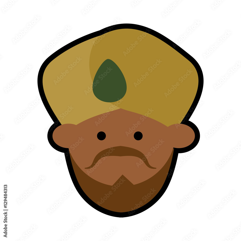 cartoon face indian man turban vector illustration eps 10 Stock Vector ...