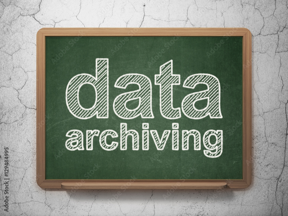 Data concept: Data Archiving on chalkboard background Stock ...