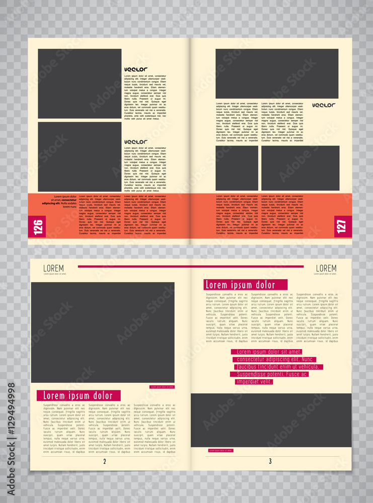 Modern magazine layout template Stock Vector | Adobe Stock