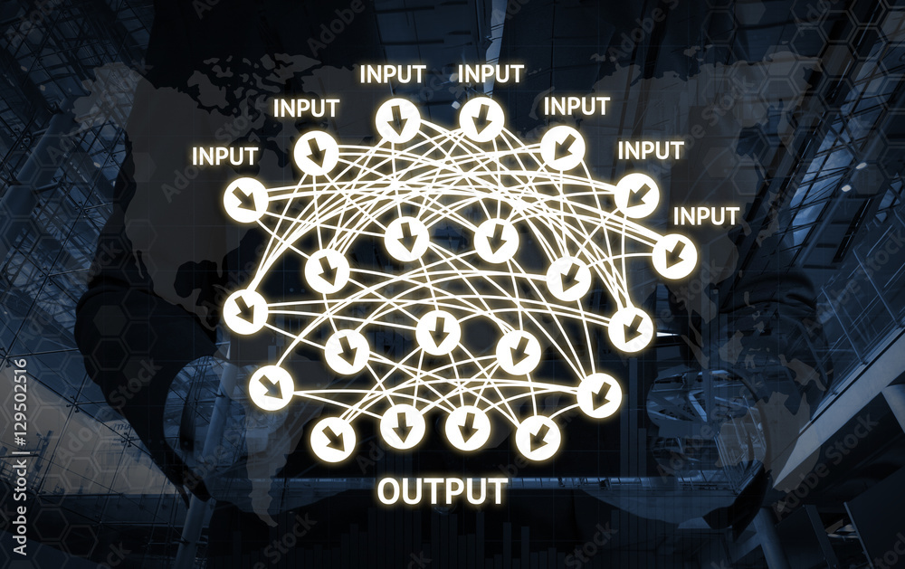 Deep learning , Machine learning and artificial intelligence concept ...