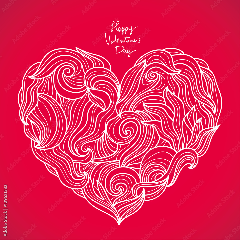 Big beautiful heart. Vector illustration. Stock Vector | Adobe Stock