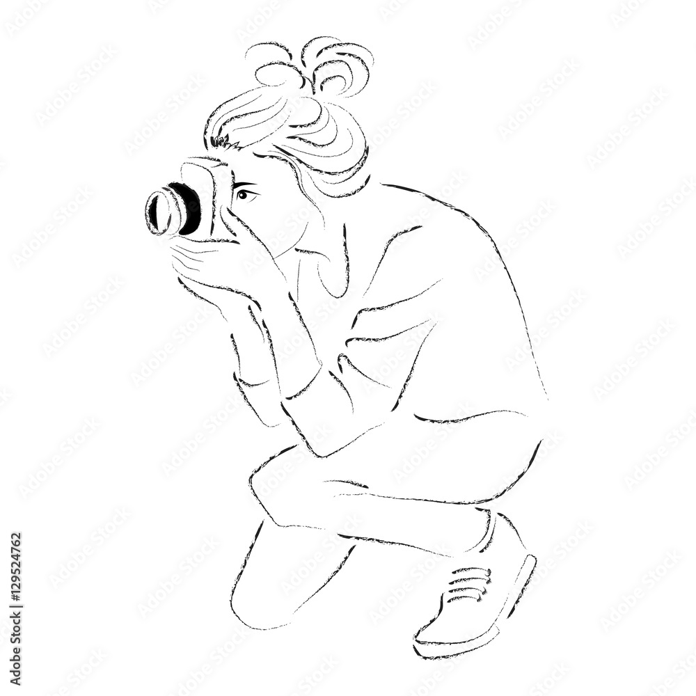 Female Photographer Cartoon