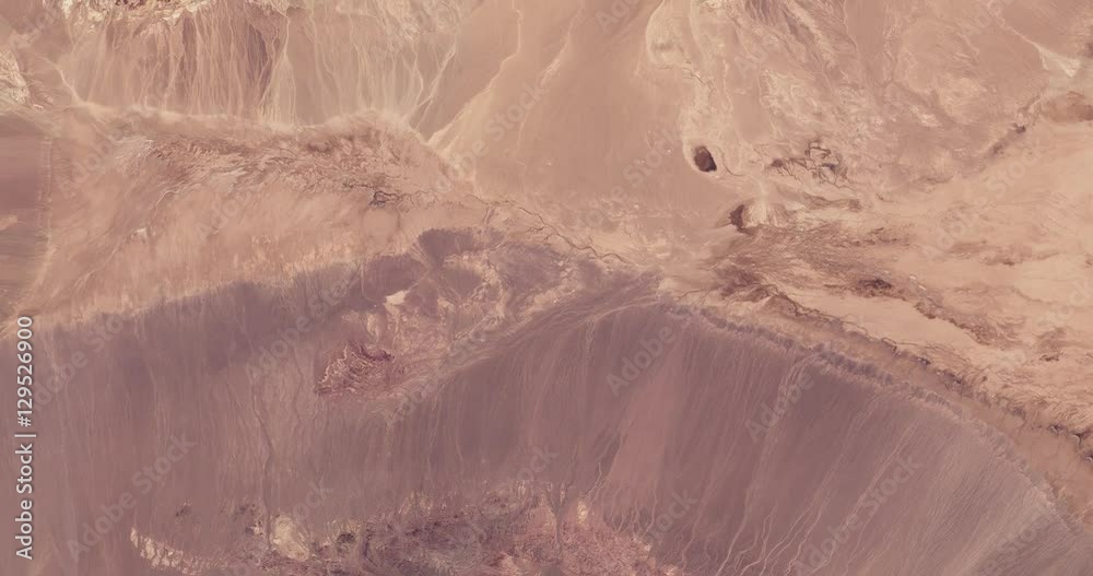 High-altitude overflight aerial of Iran's Dasht-e Kavir (Great Salt ...