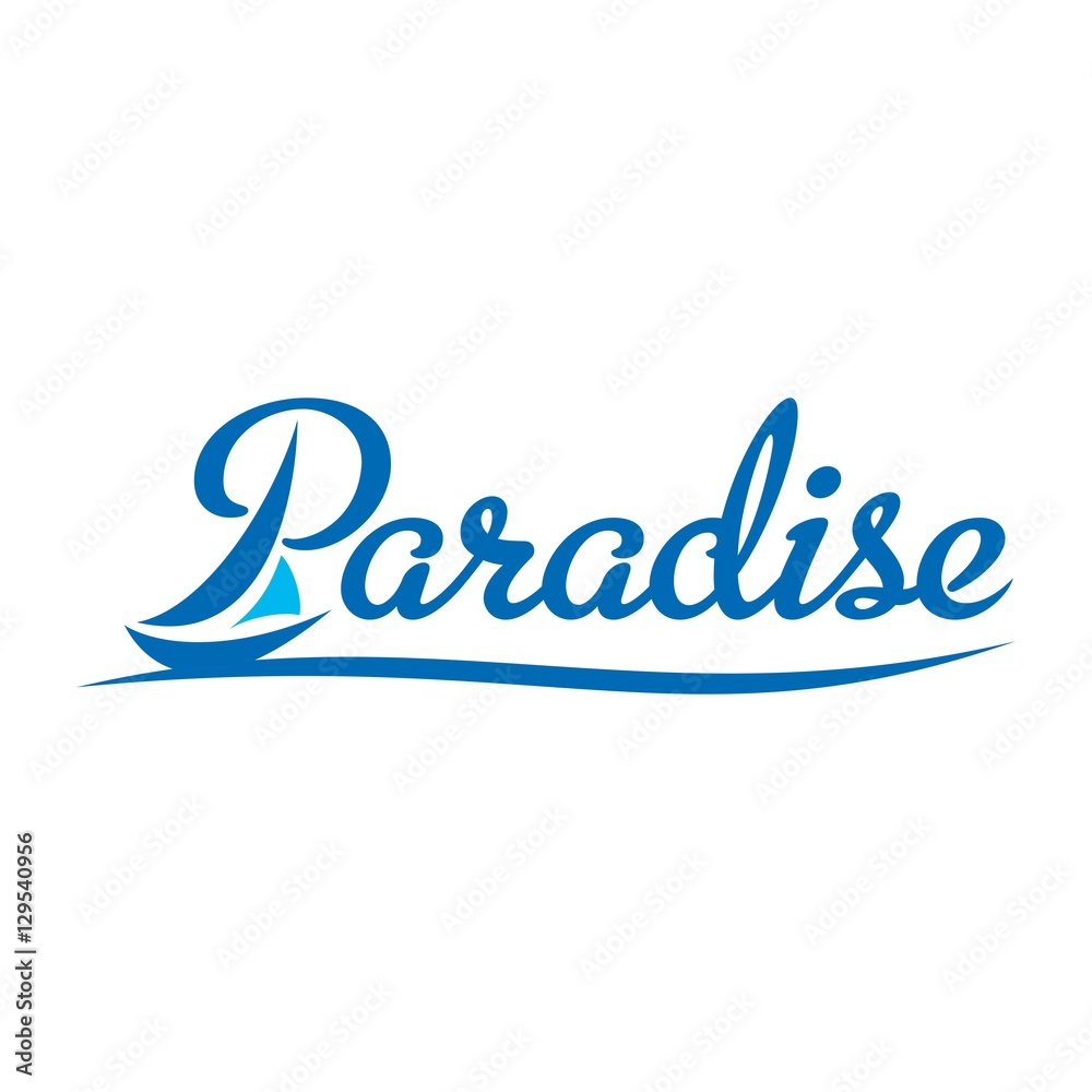 paradise logo. beach logo. tropical logo. Stock Vector | Adobe Stock