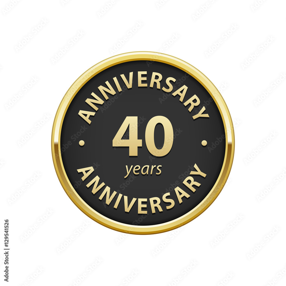 Anniversary 40 years badge Stock Vector | Adobe Stock