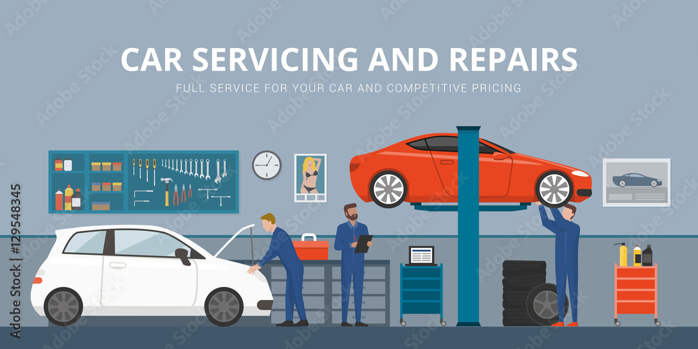 Auto repair Stock Vector | Adobe Stock