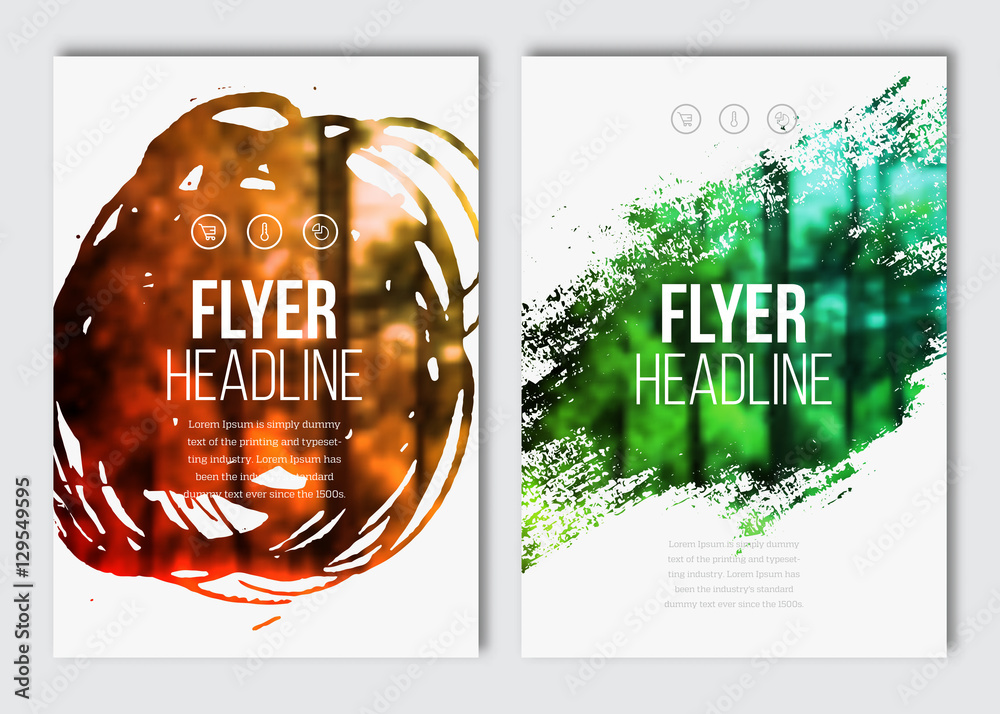 Flyer layout template. Vector brochure background with elements for ...