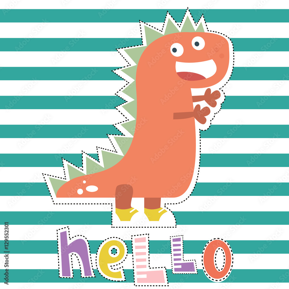 Dinosaur character design for baby fashion. Ts-hirt kids vector print ...
