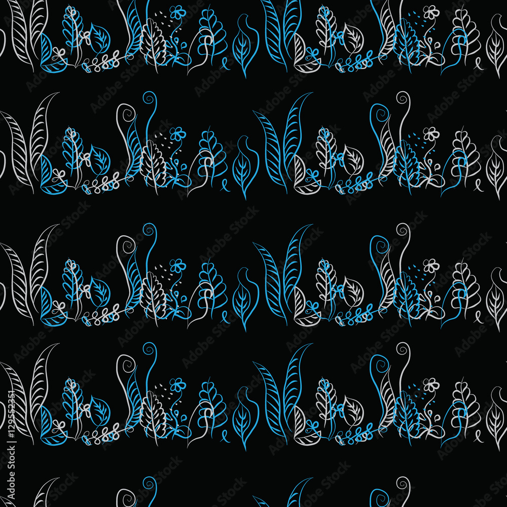 Illustration of seamless abstract black floral vine pattern Stock ...