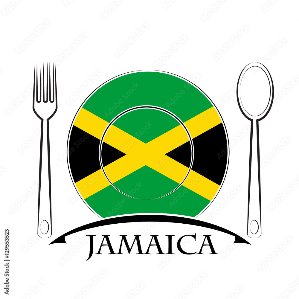 Food logo made from the flag of Jamaica Stock Vector | Adobe Stock