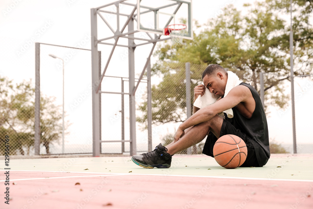 Exhausted Basketball Player