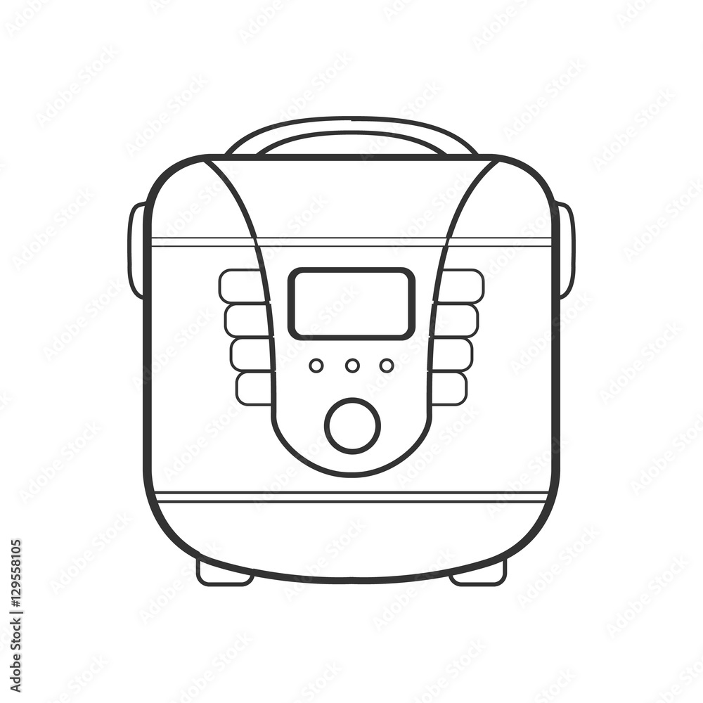 symbol of multivarka. line art vector illustration Stock Vector | Adobe ...