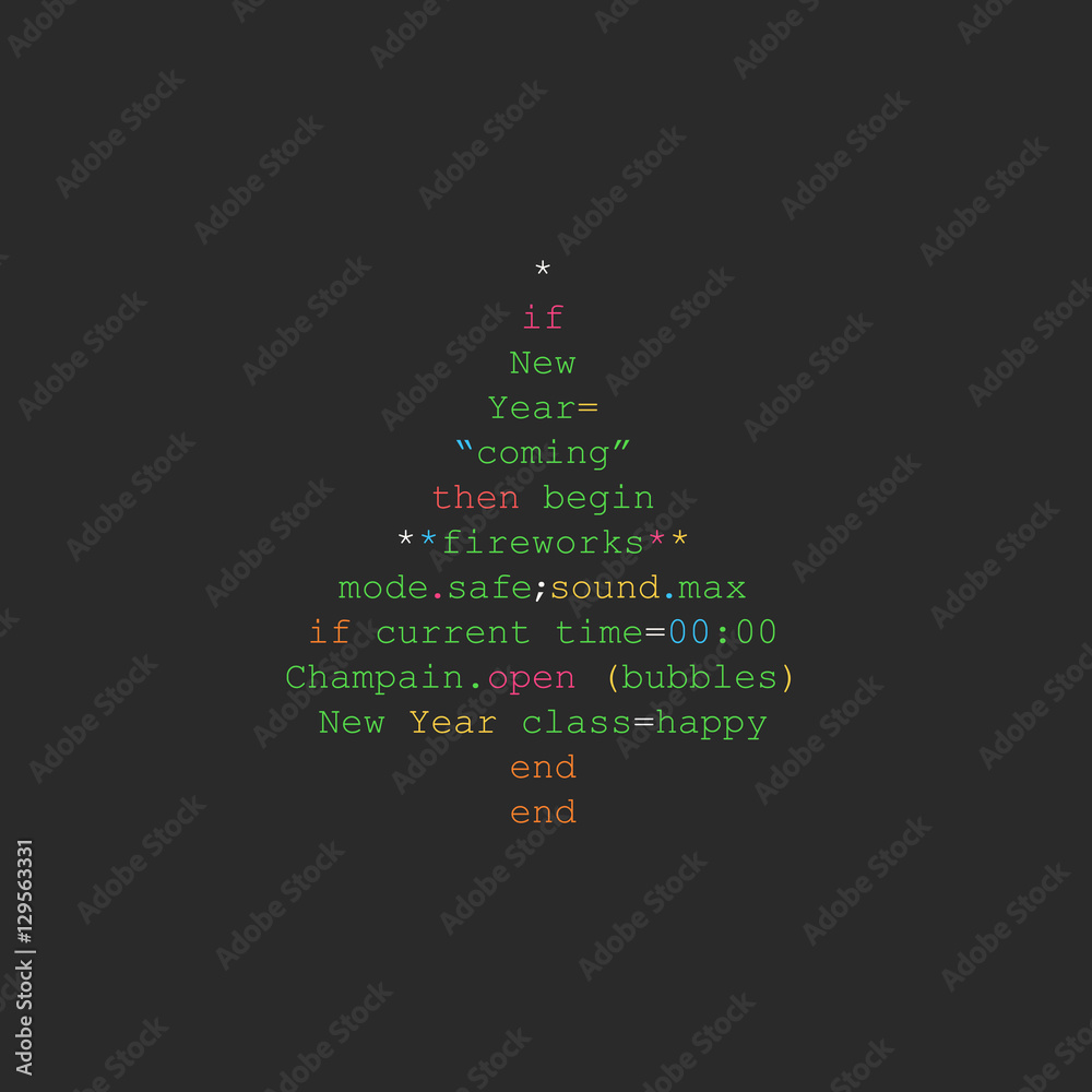 Photo & Art Print Christmas tree made of programming code in Ruby ...
