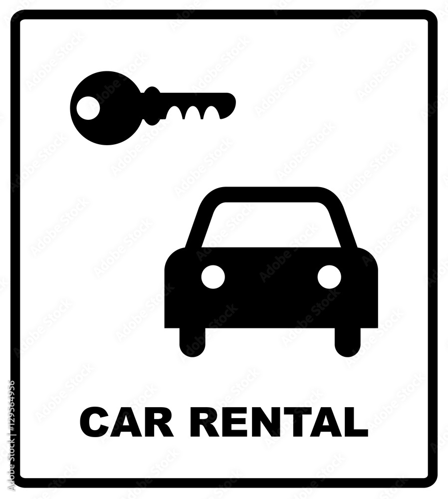 Rent a car sign isolated on white background Stock Vector | Adobe Stock