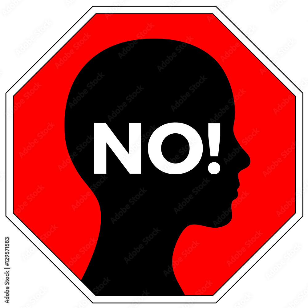 No means No. Concept sign for anti-rape campaign to rise awareness to ...