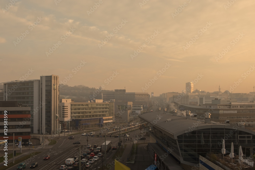Feinstaub in Stuttgart Stock-Foto | Adobe Stock