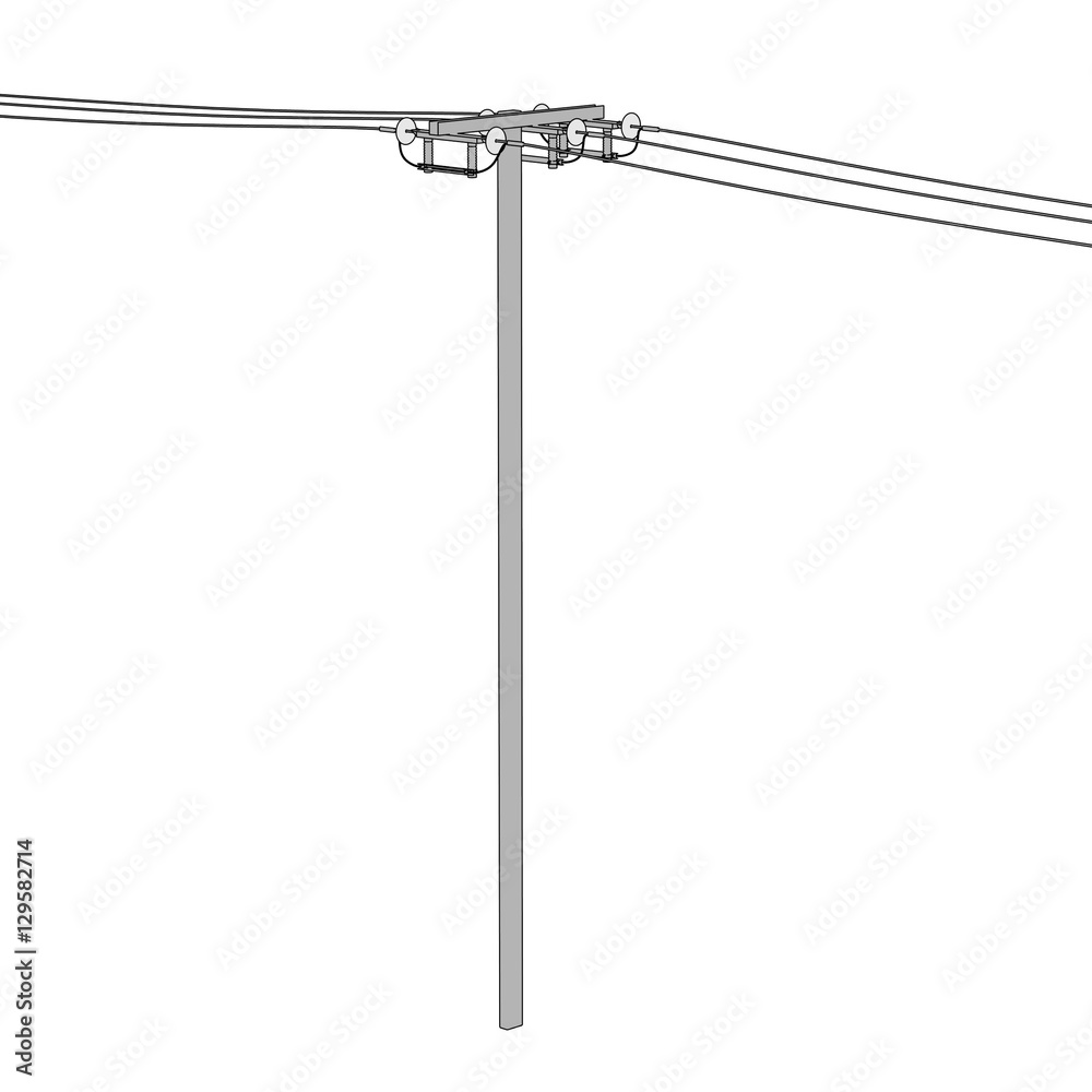 2d cartoon illustration of electric lines Stock Illustration | Adobe Stock