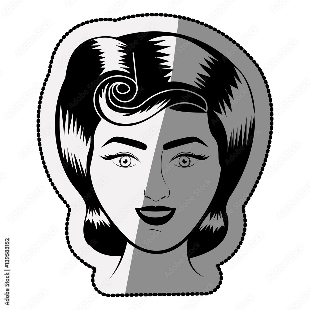 Retro woman cartoon icon. Girl vintage beautiful classic and fashion ...