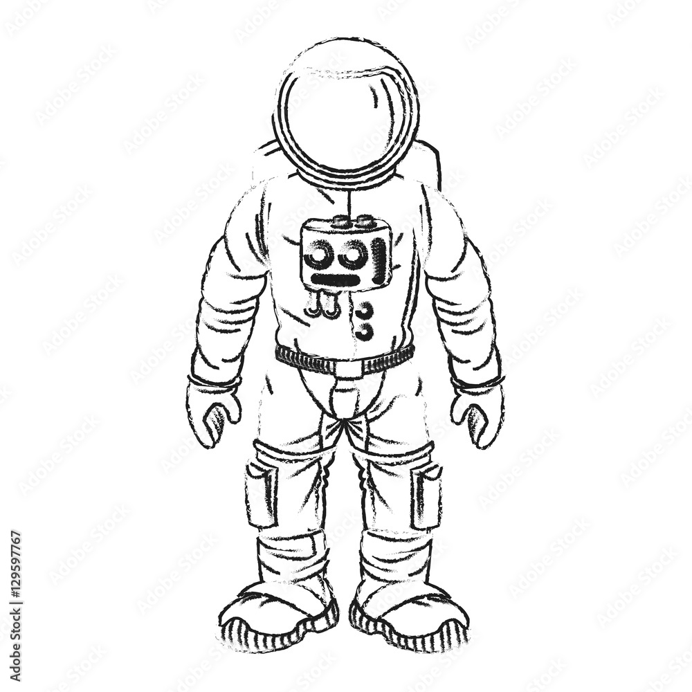 Astronaut cartoon icon. Spaceman cosmonaut pilot space and science ...