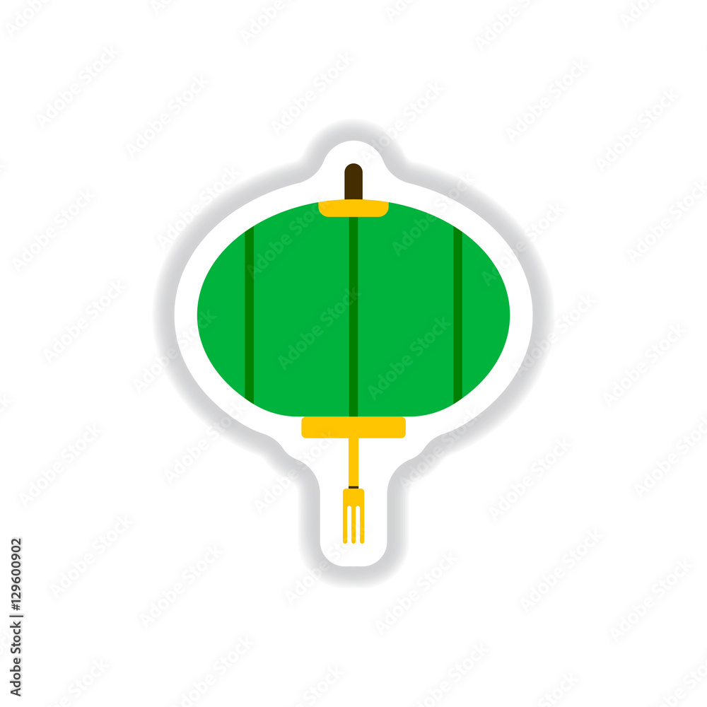 Vector illustration of Chinese new year celebration in paper sticker ...