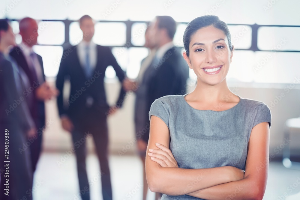 Portrait of happy businesswoman Stock 写真 | Adobe Stock