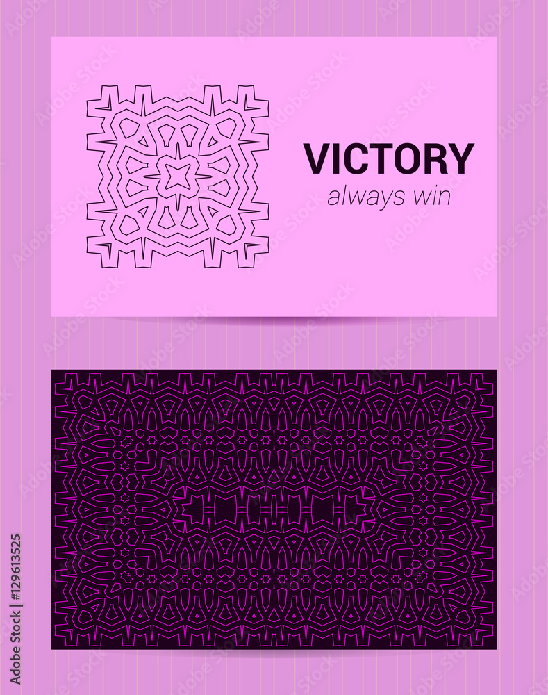 Two sided business card . Ornamental design template with front and ...