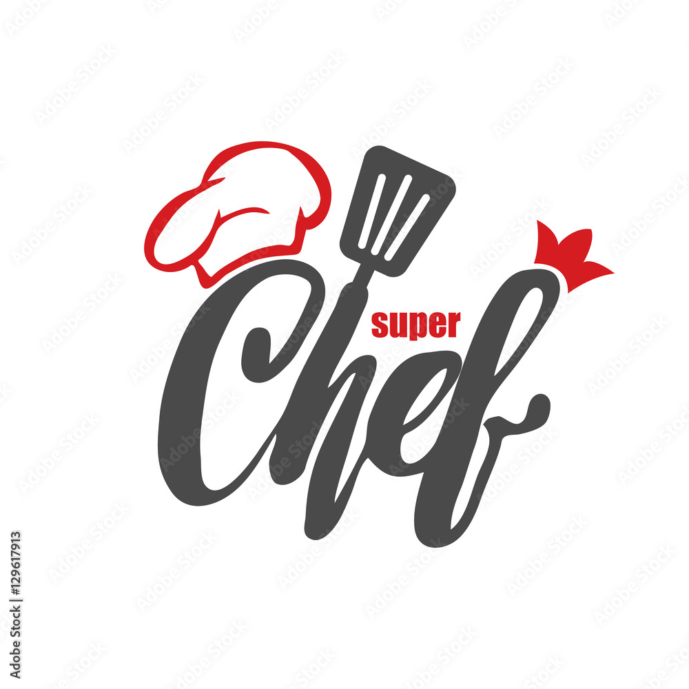 Chef logo. Lettering Hand lettering with a cap chef. Symbol icon logo ...