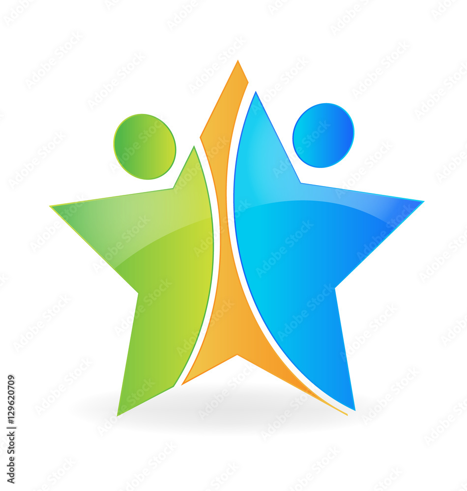 Vector of unity teamwork star logo icon Stock Vector | Adobe Stock