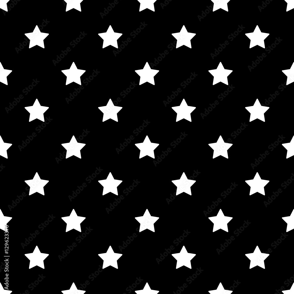 Seamless black and white stars background Stock Vector | Adobe Stock
