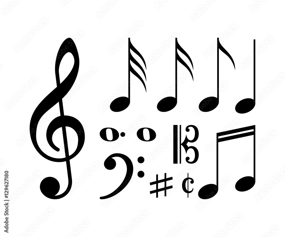 Music Notes Silhouette Vector