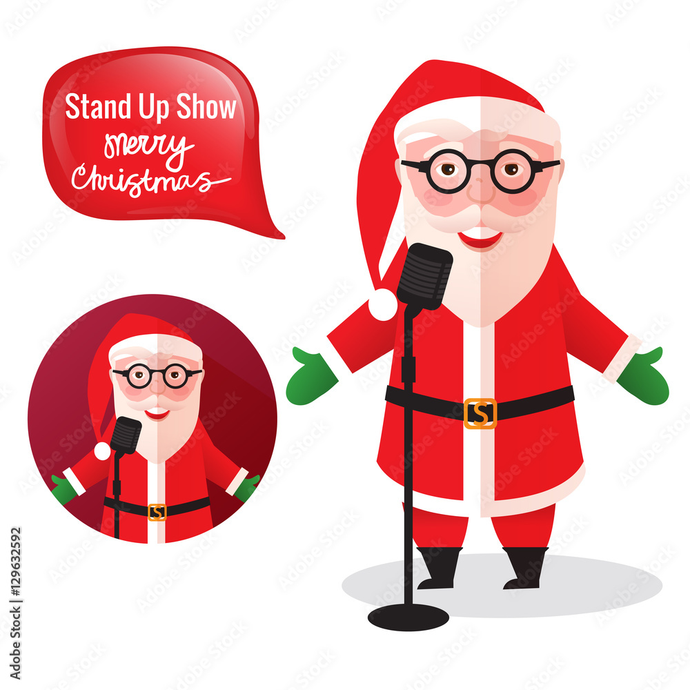 Stand up comedian show. Santa Claus. vector de Stock | Adobe Stock