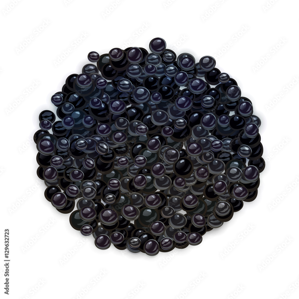 Vector black caviar isolated on white background Stock Vector | Adobe Stock
