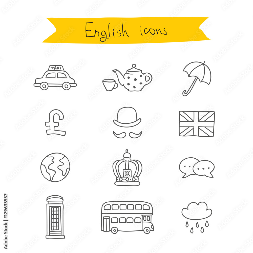 Set of British icons. Vector Stock Vector | Adobe Stock