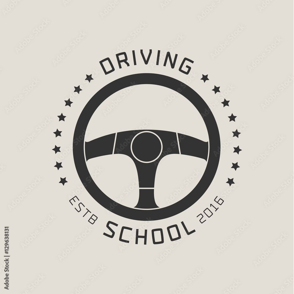 Driving license school vector logo, sign, emblem Stock Vector | Adobe Stock