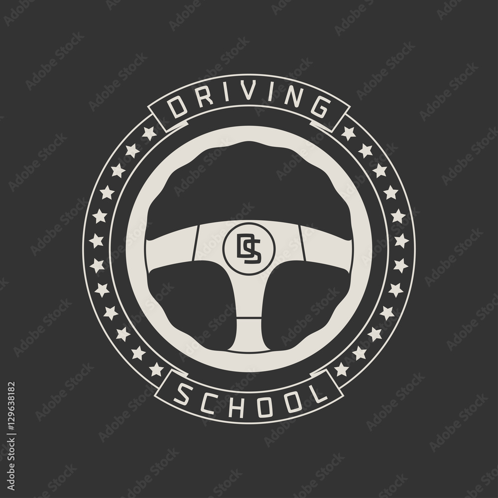 Driving license school vector logo, sign, emblem Stock Vector | Adobe Stock