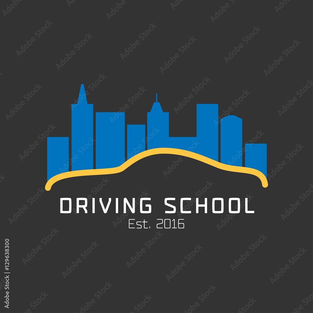 Driving school vector logo, sign, symbol, emblem Stock Vector | Adobe Stock