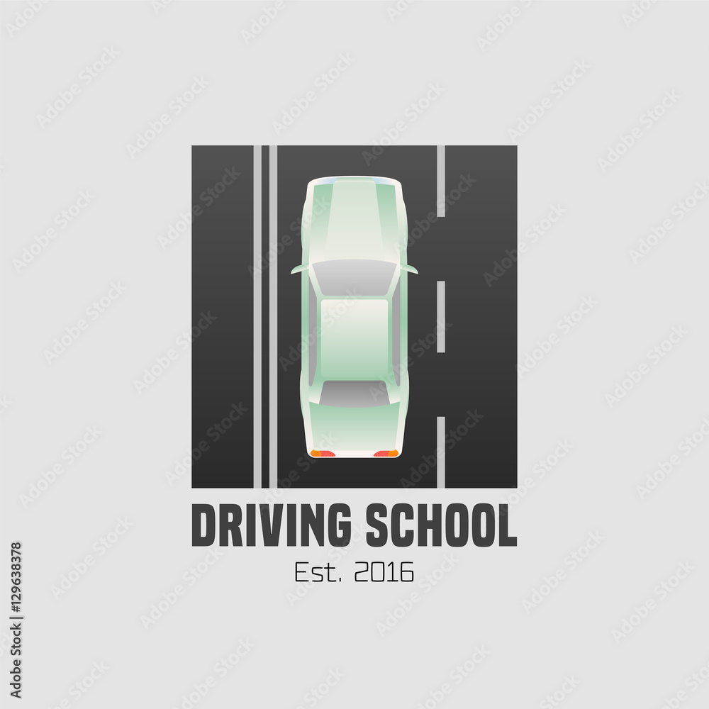 Driving school vector logo, sign, symbol, emblem Stock Vector | Adobe Stock