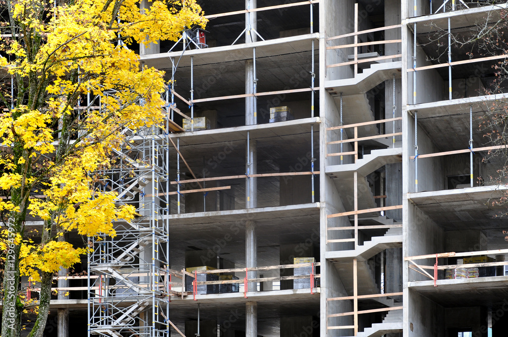 The process of construction of monolithic concrete multistory building ...